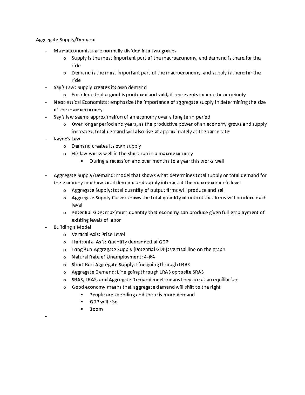 Aggregate Supply - Teacher: Jake Organ Intro to Macroeconomics ...