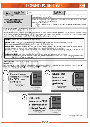 English 9 Quarter 4 for Student Copy - 9 English Quarter 4 – Module 1 ...