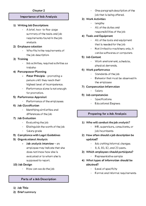 Industrial/Organizational Psychology - Job Analysis Importance of Job ...