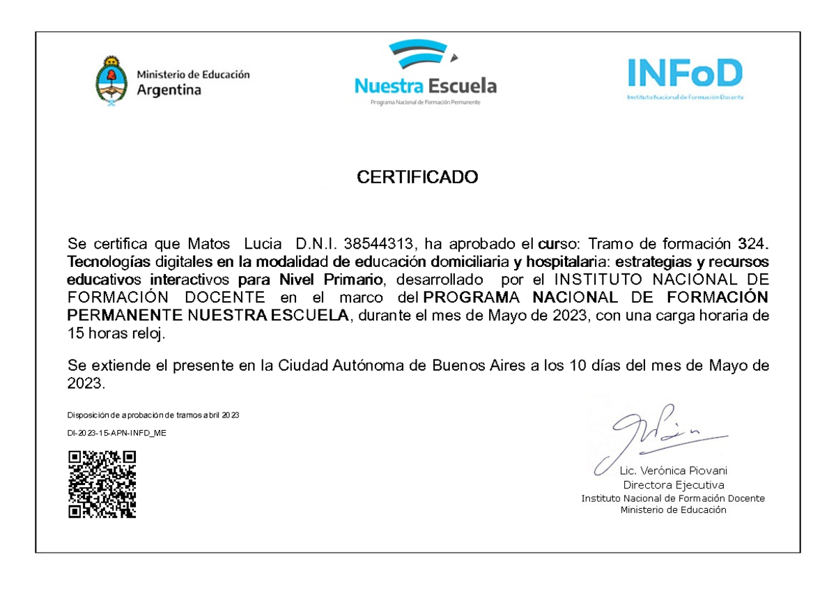 324 - Apunte de Clases - CERTIFICADOCERTIFICADO Se certifica que Matos ...