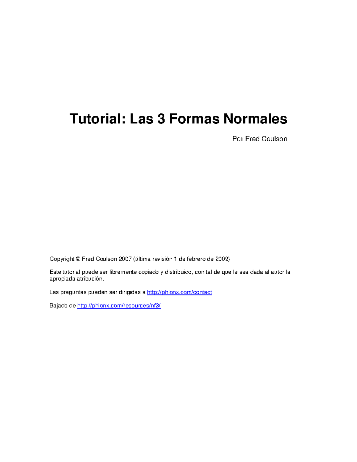 05 - Tutorial Formas Normales - Tutorial: Las 3 Formas Normales Por ...