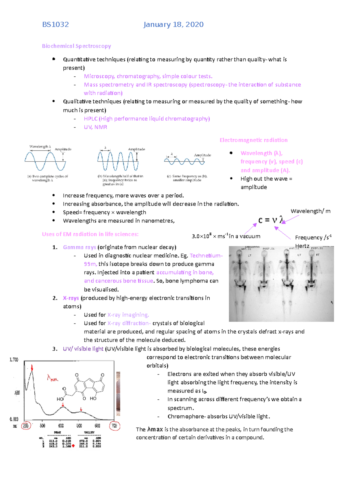 Biochemical Spectroscopy online - BS1032 January 18, 2020 Biochemical ...