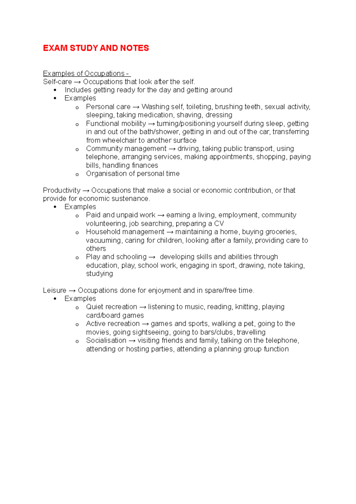EXAM Study AND Notes - Lecture note of week 1 - EXAM STUDY AND NOTES ...