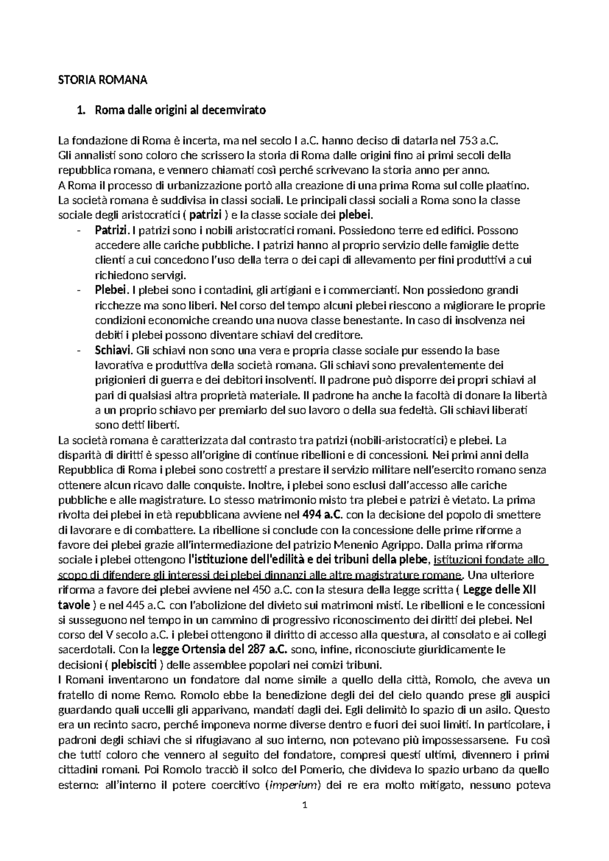 Storia Romana Riassunto Dalle Origini A Teodosio I Storia Romana Roma Dalle Origini Al