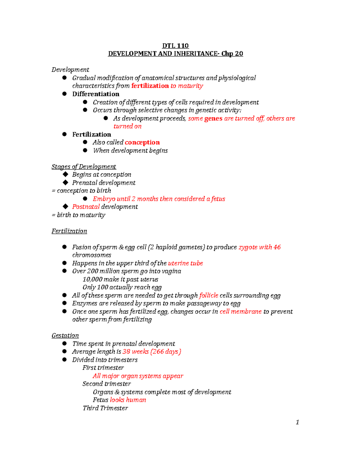 Development Notes - DTL 110 DEVELOPMENT AND INHERITANCE- Chp 20 ...
