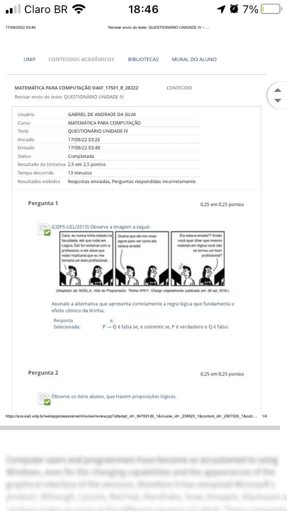 AVA unidade 1 Logica - Lógica Matemática - Studocu