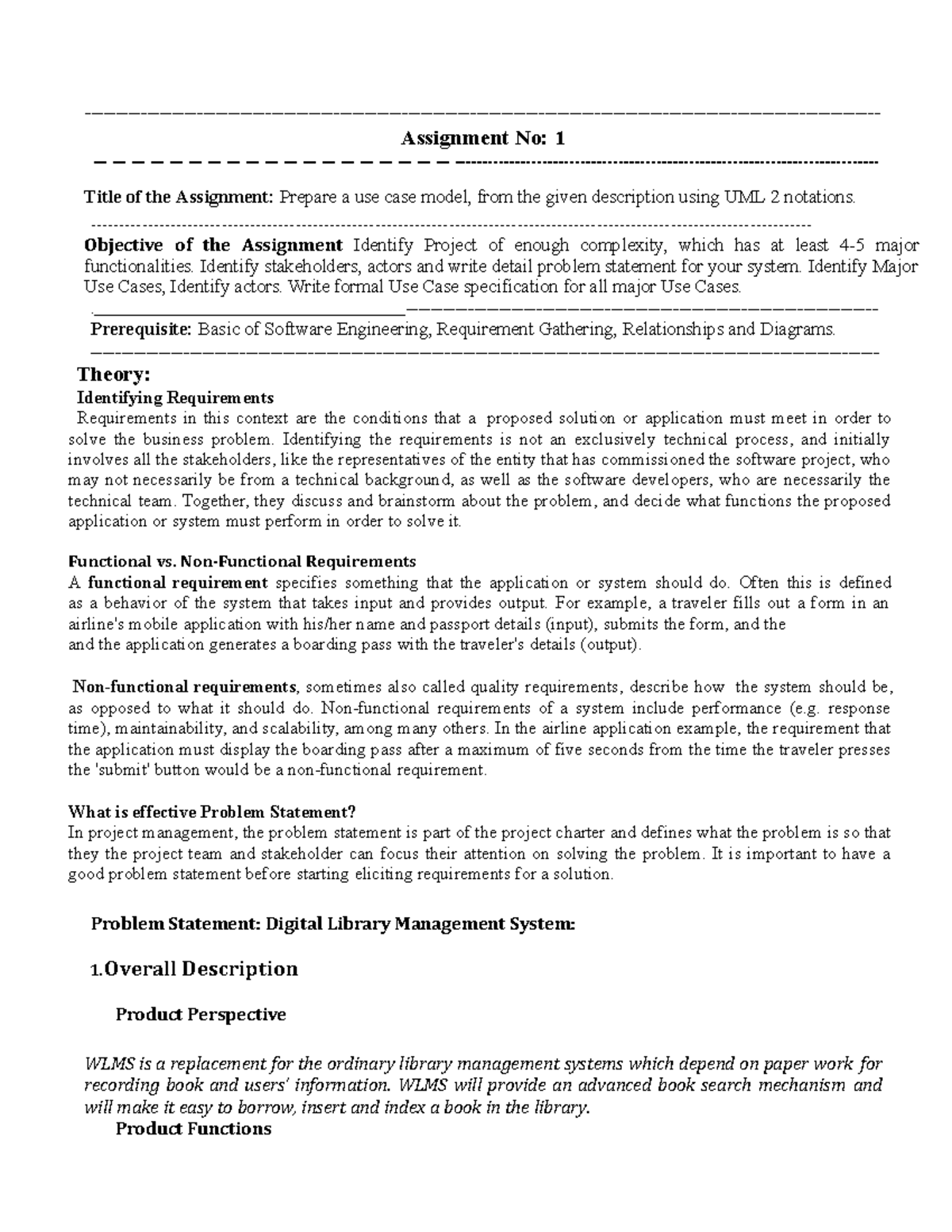 SMD praticals - all lab - Assignment No: 1 Title of the Assignment: Prepare a use case model ...