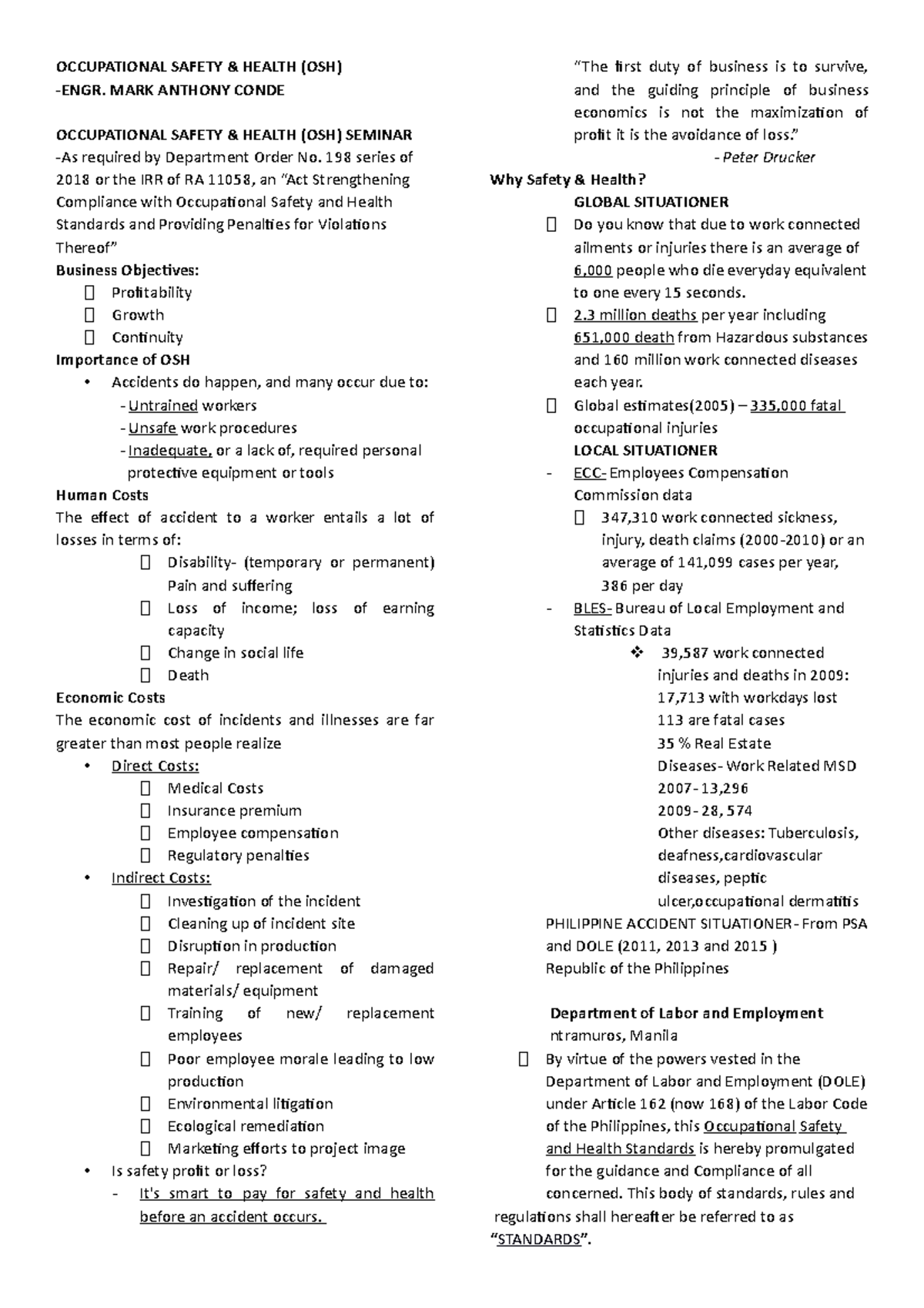 OSH- Reviewer - OSHAS REV - OCCUPATIONAL SAFETY & HEALTH (OSH) -ENGR ...