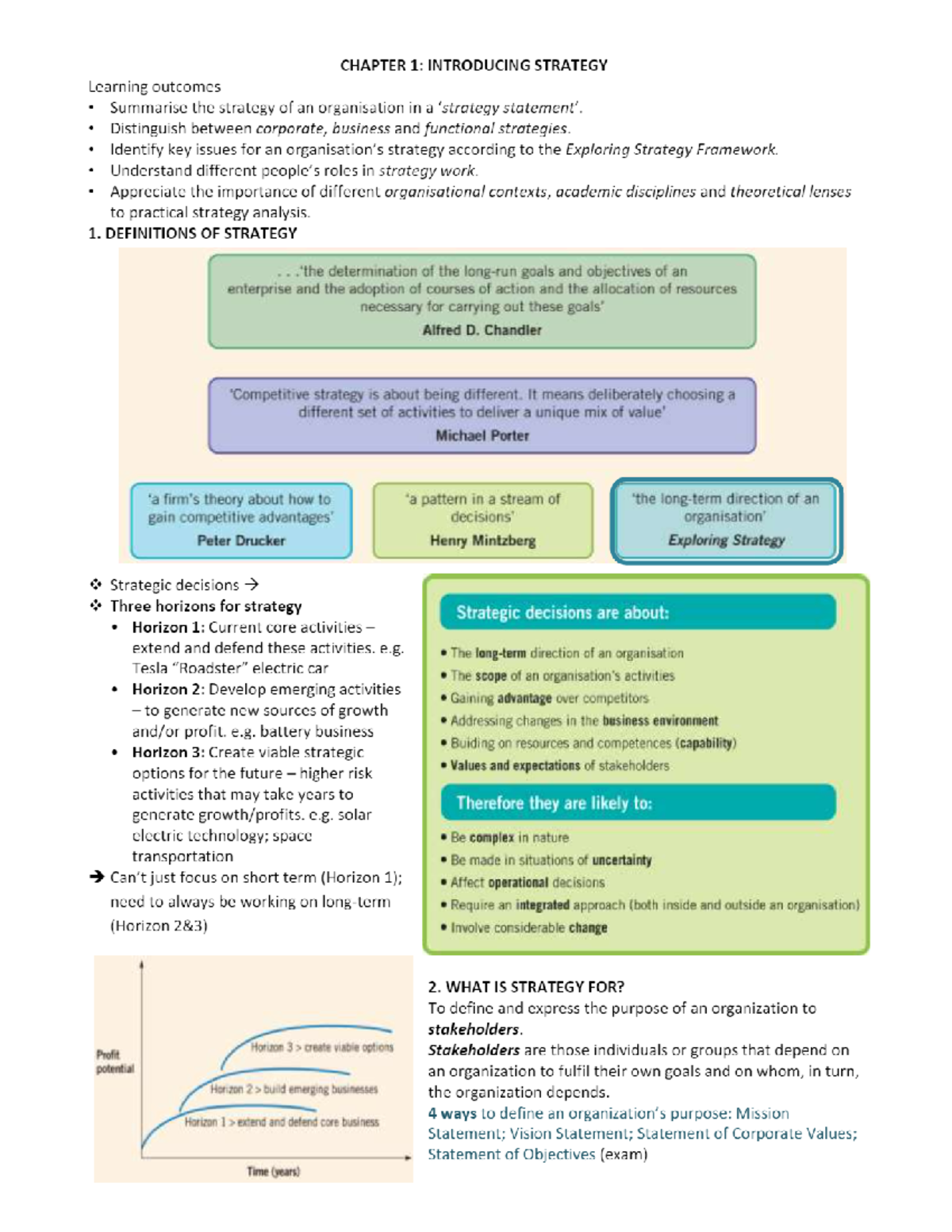 Chapter 1 - Introduction to Strategy - Strategic Management - Studocu