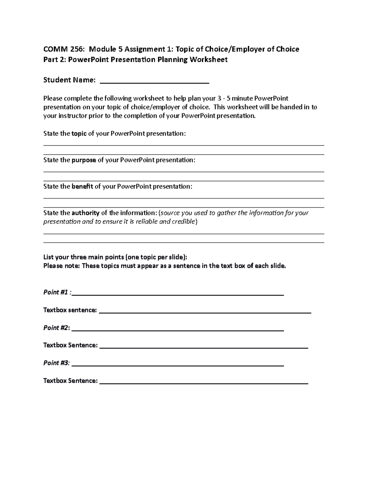 Module 5 Assignment Option 1 PP Presentation with Marking Criteria ...