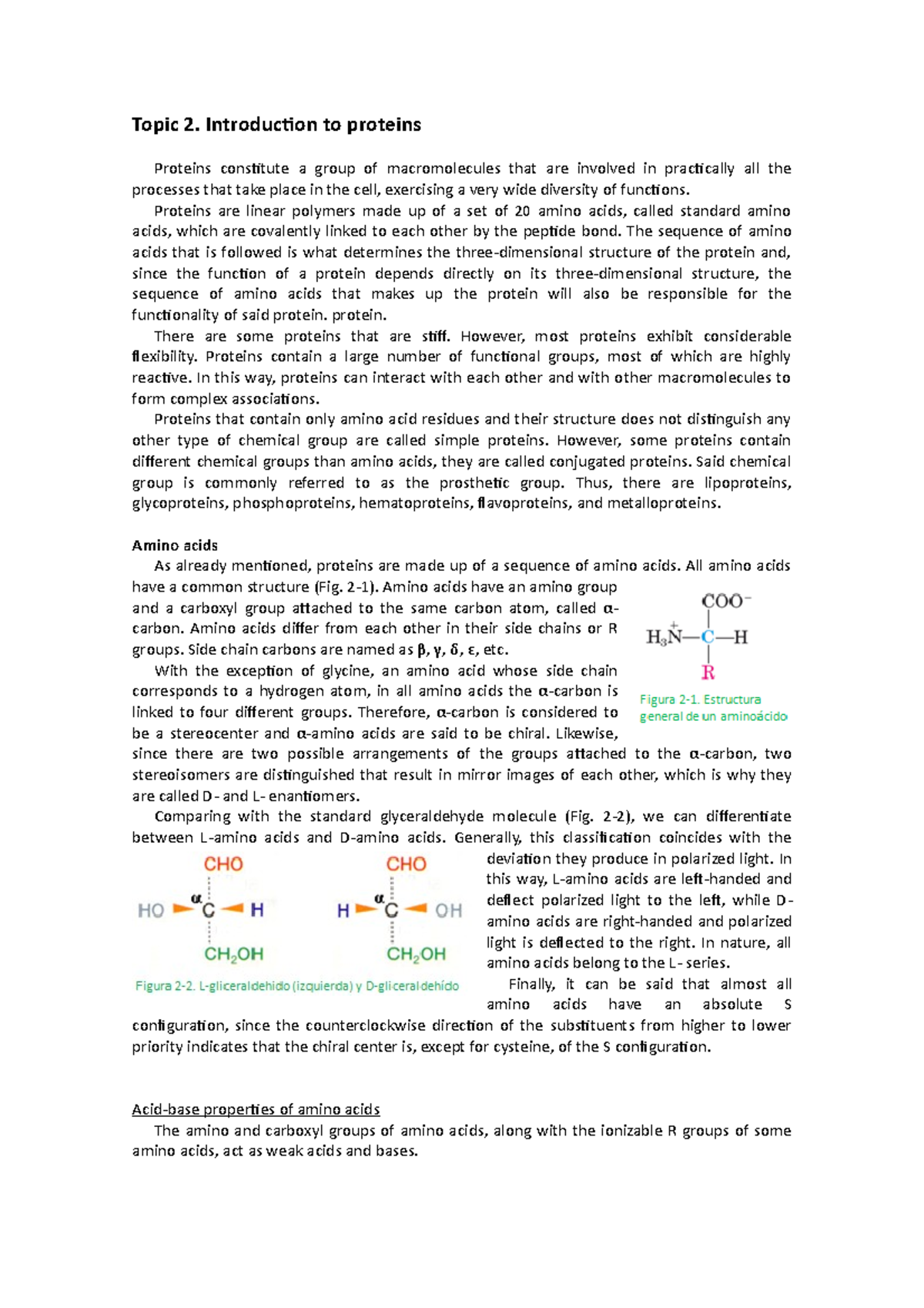 Unit 2 Cell Biology - Lecture notes 2 - Topic 2. Introduction to ...