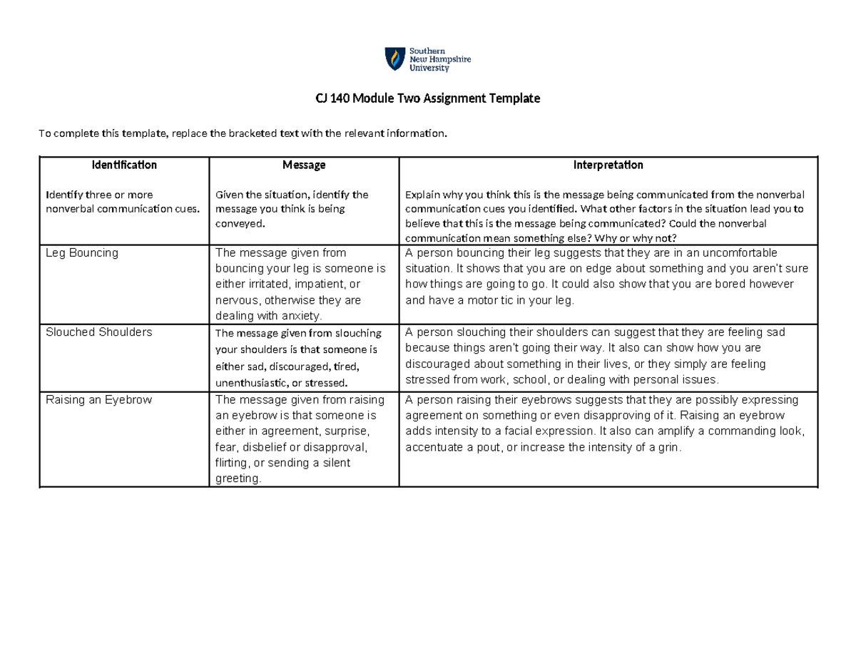 CJ 140 Module Two Assignment Template - Identification Identify three ...