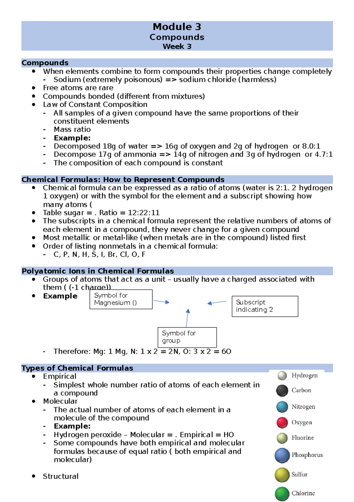 Module 3 compounds (from textbook) - Module 3 Compounds Week 3 ...