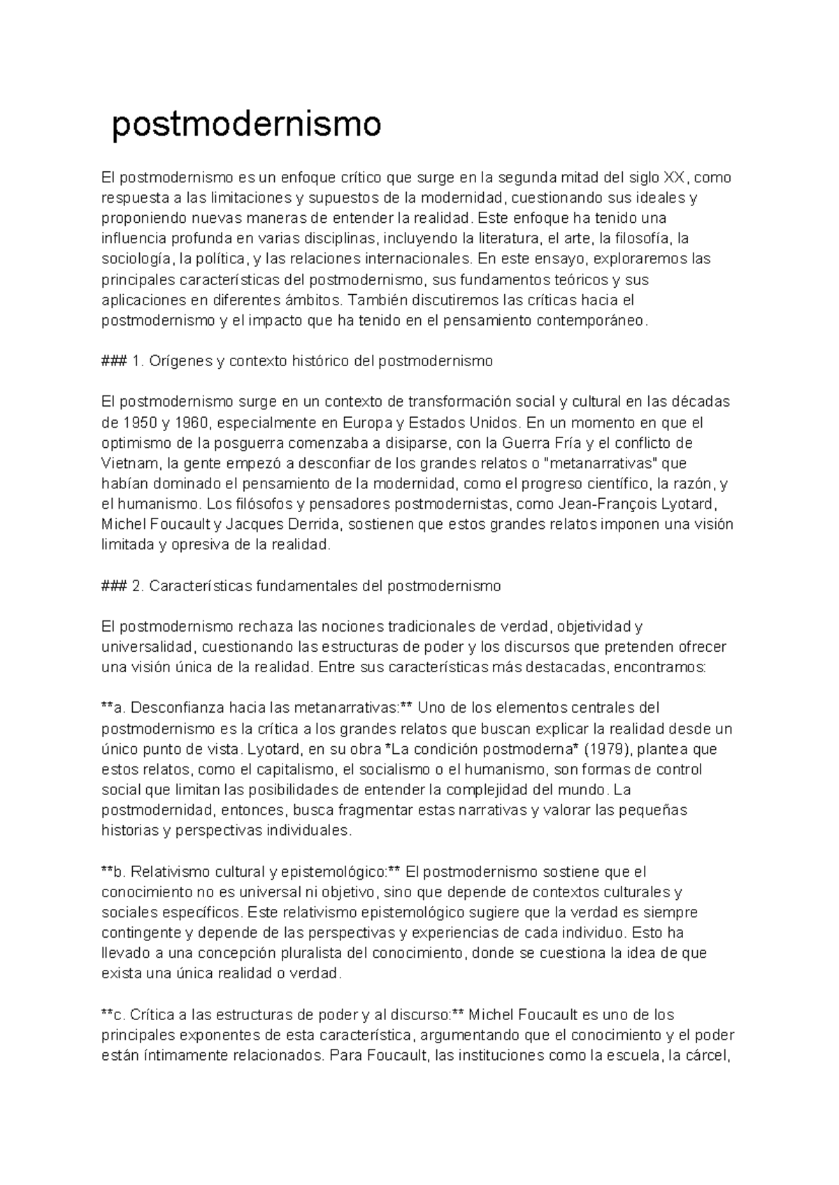 Postmodernismo - Este enfoque ha tenido una influencia profunda en ...