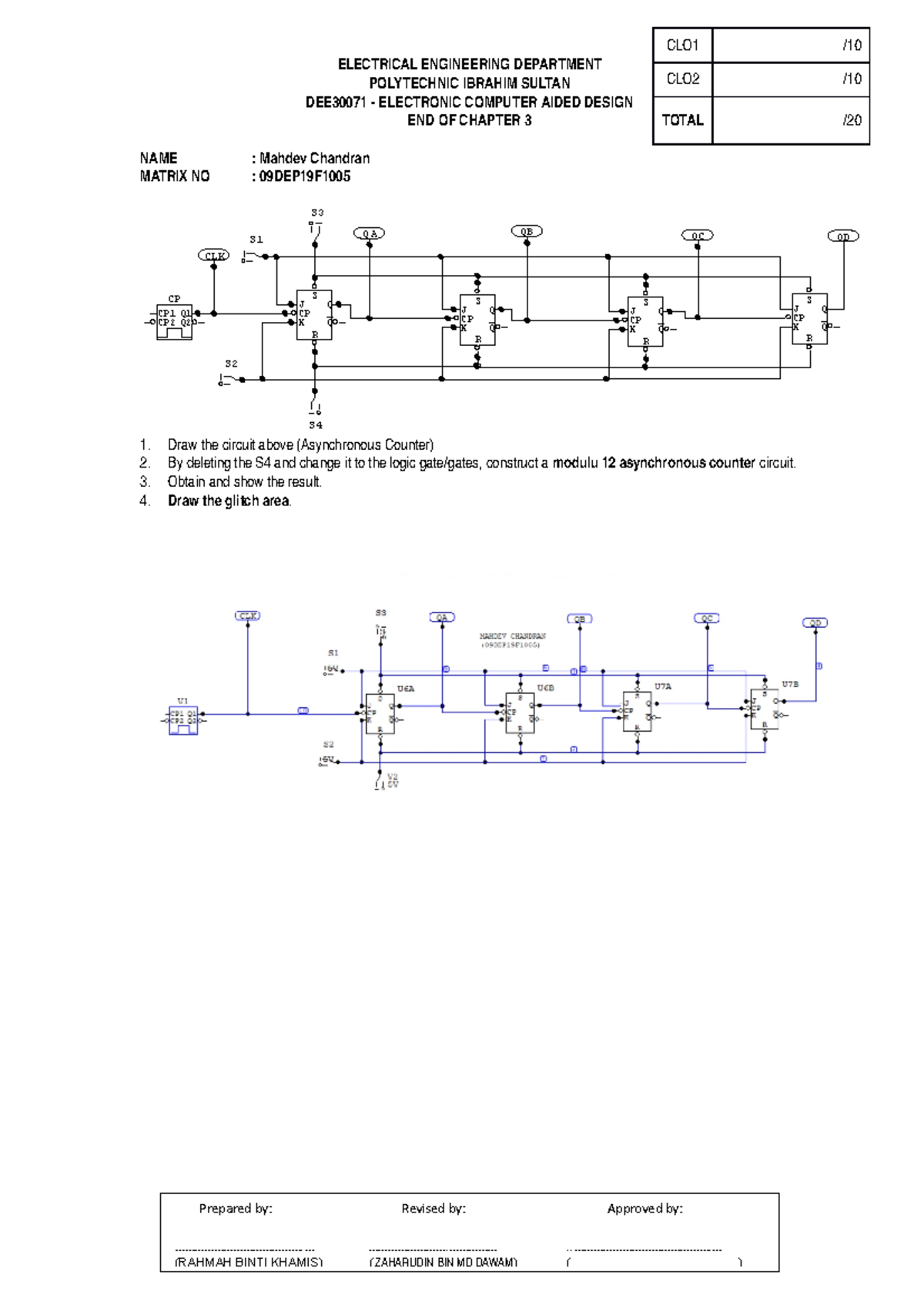 EOC3-Modulo Counter edit - Prepared by: Revised by: Approved by: - Studocu