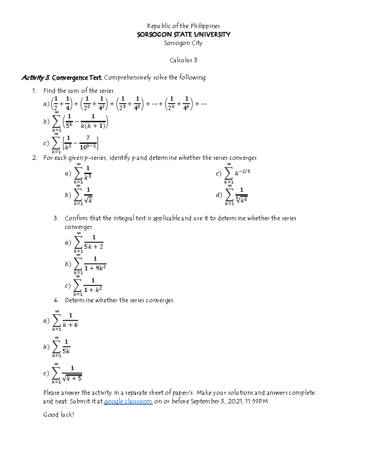 Activity-3 - activity - Republic of the Philippines SORSOGON STATE ...