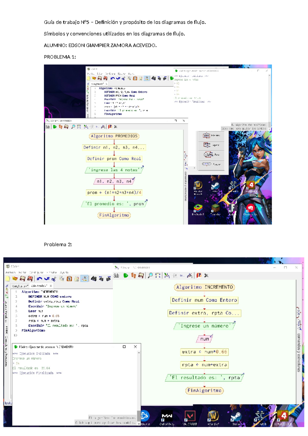 Tarea Algoritmos S-5 - Principios de algoritmos - Guía de trabajo N°5 – Definición y propósito ...