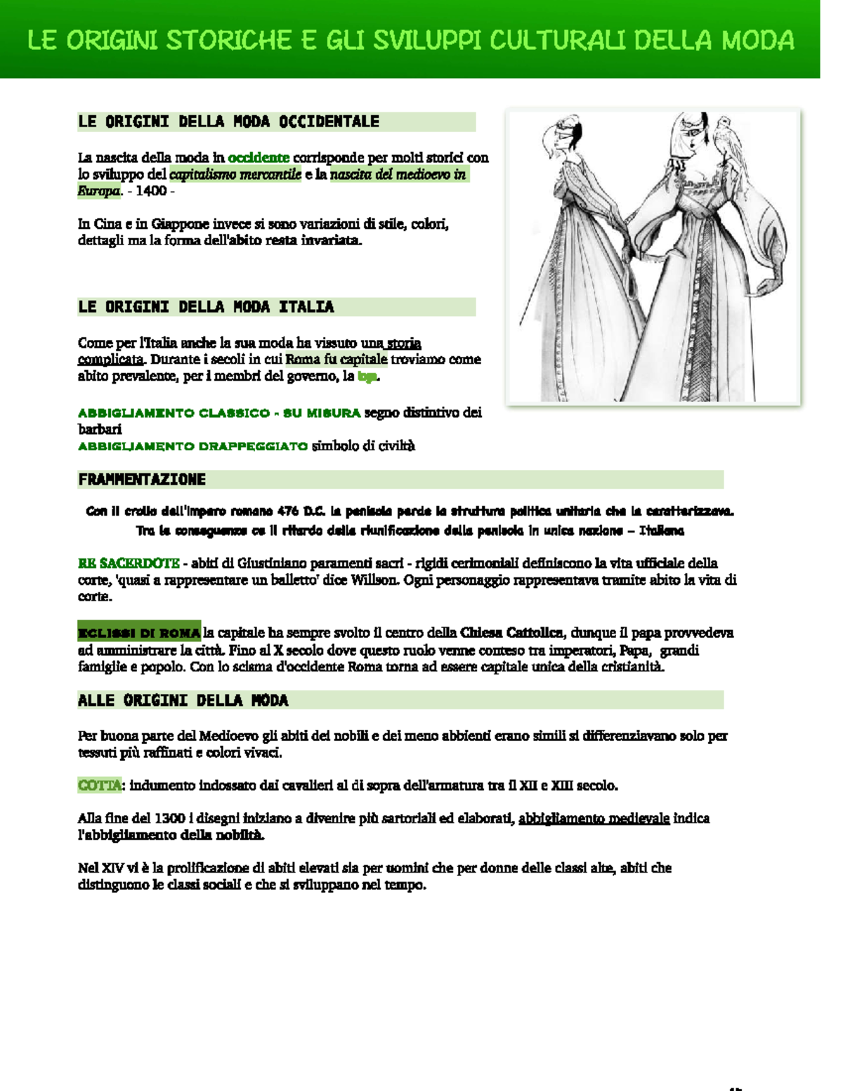 LE ORIGINI STORICHE E GLI SVILUPPI CULTURALI DELLA MODA - sociologia ...