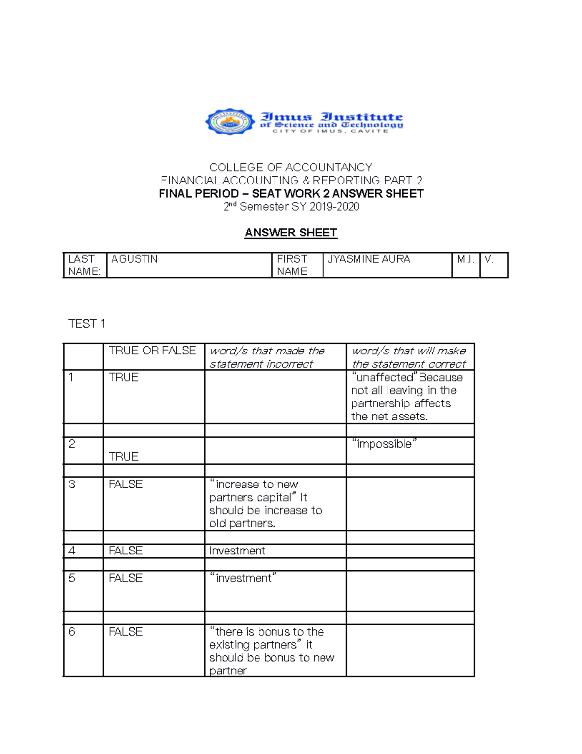 FAR 2 SW2-QUIZ2 Final Period - COLLEGE OF ACCOUNTANCY FINANCIAL ...