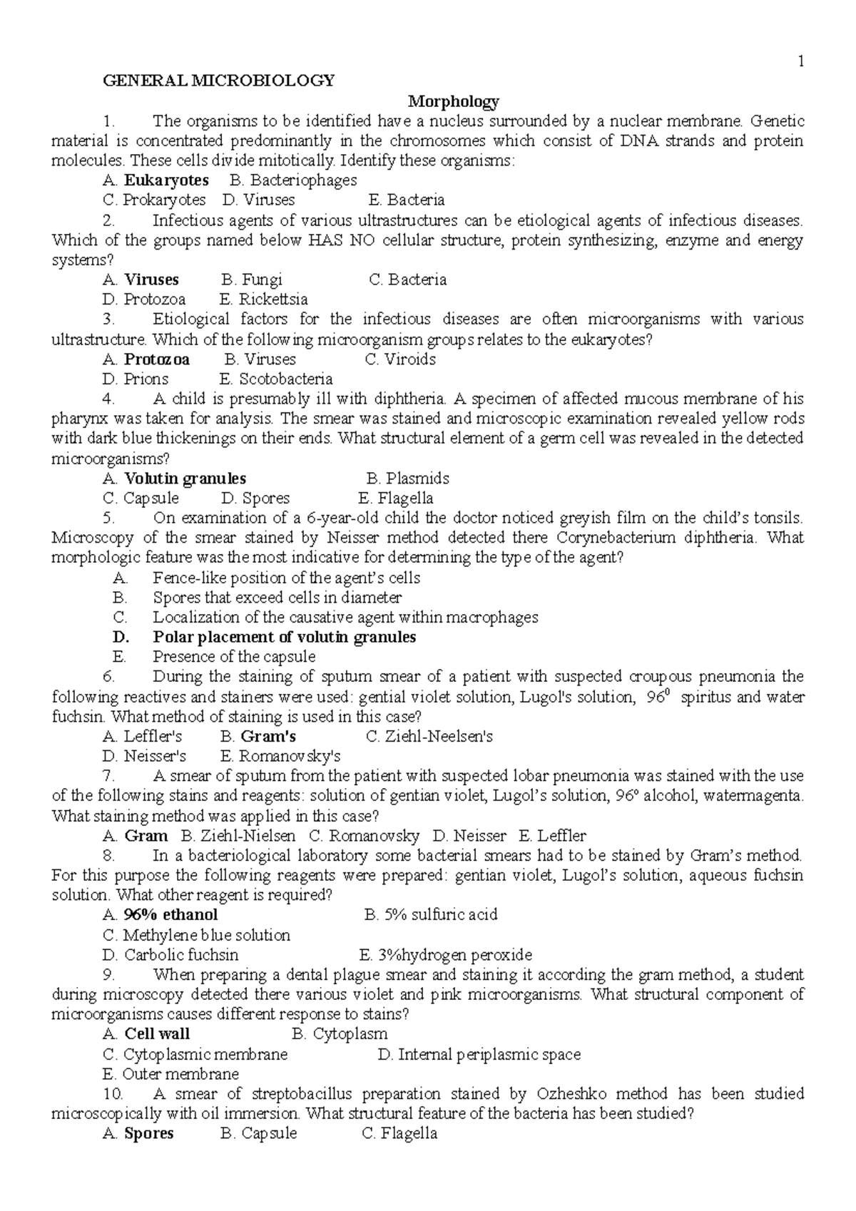 Microb krok-1 dent - Lecture Notes - GENERAL MICROBIOLOGY Morphology ...