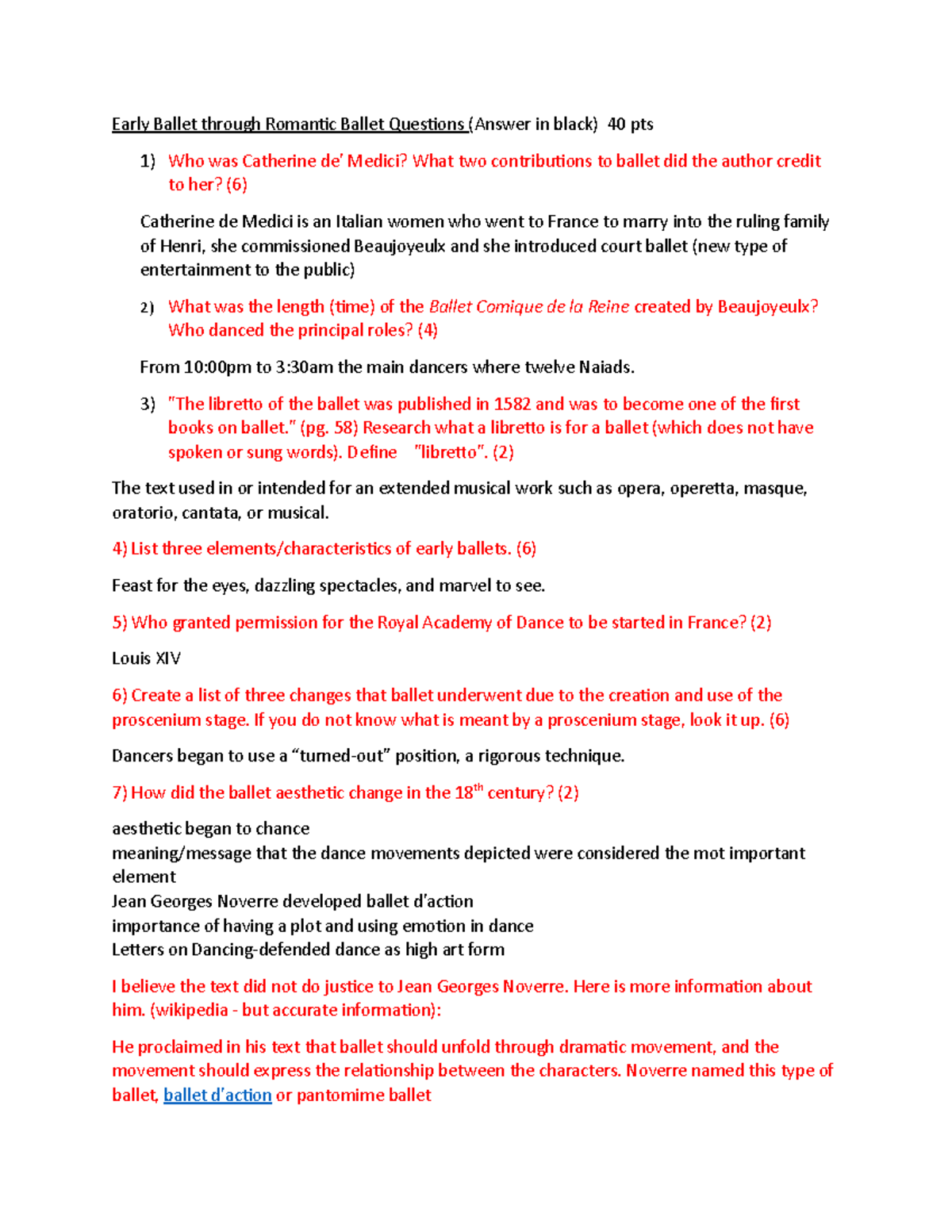 Early Ballet through Romantic Ballet Questions Answered - "The libretto ...