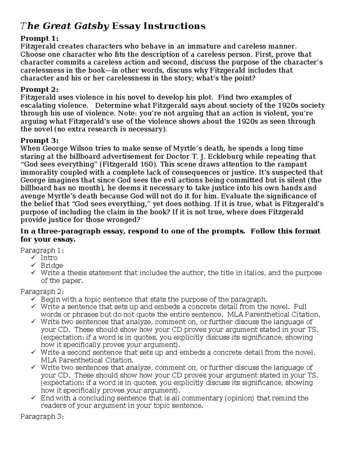 The Great Gatsby Essay 2024 - The Great Gatsby Essay Instructions ...