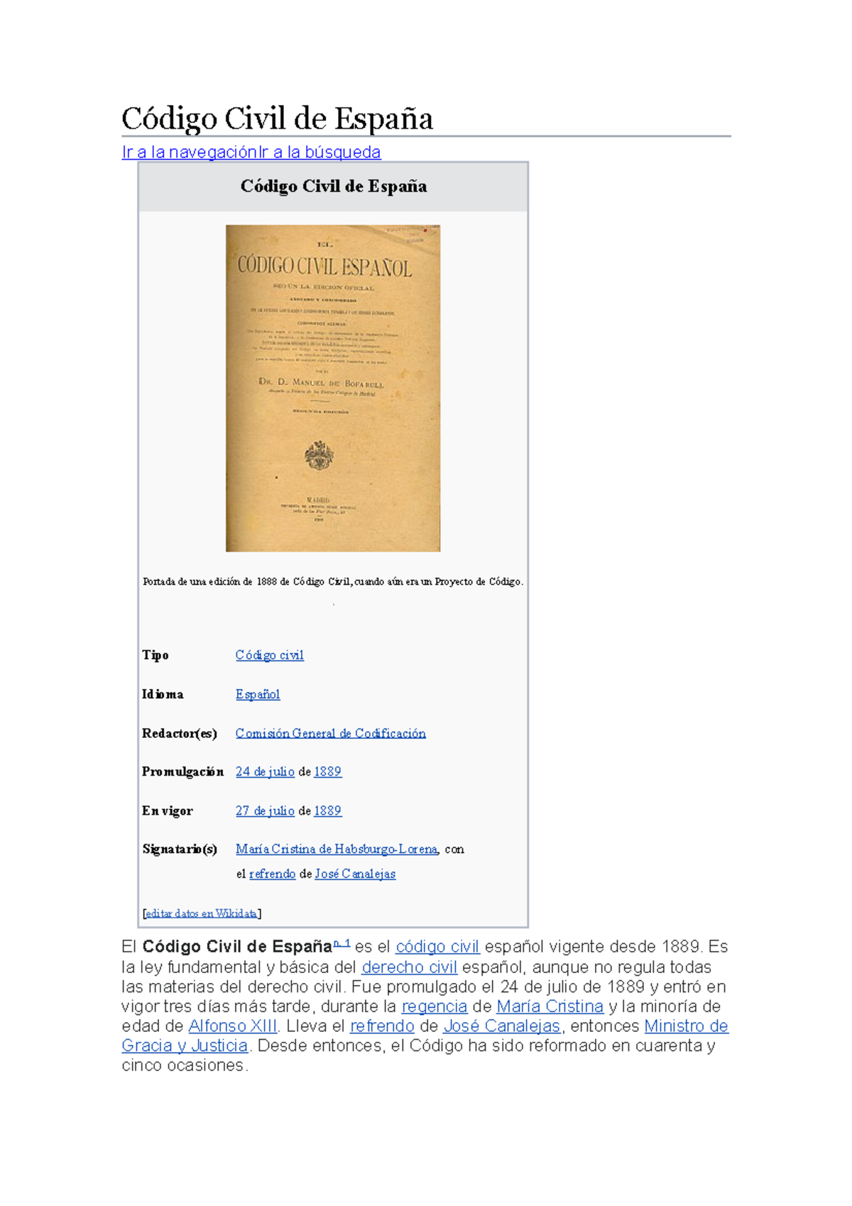 Codigo civil español - Apuntes 6 - Código Civil de España Ir a la ...