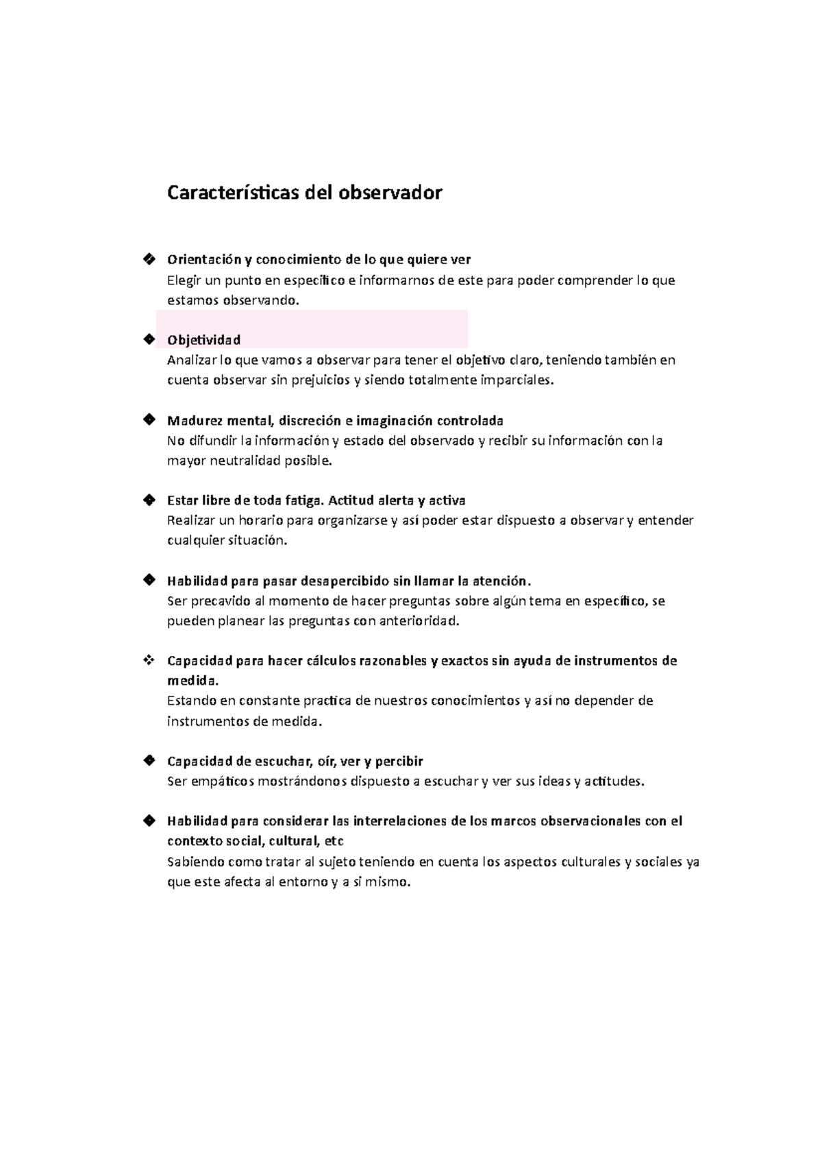 Características del observador actividad 3 - Características del ...