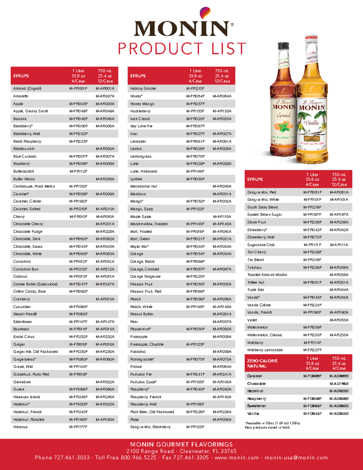 Monin - course outline - MONIN GOURMET FLAVORINGS 2100 Range Road ...