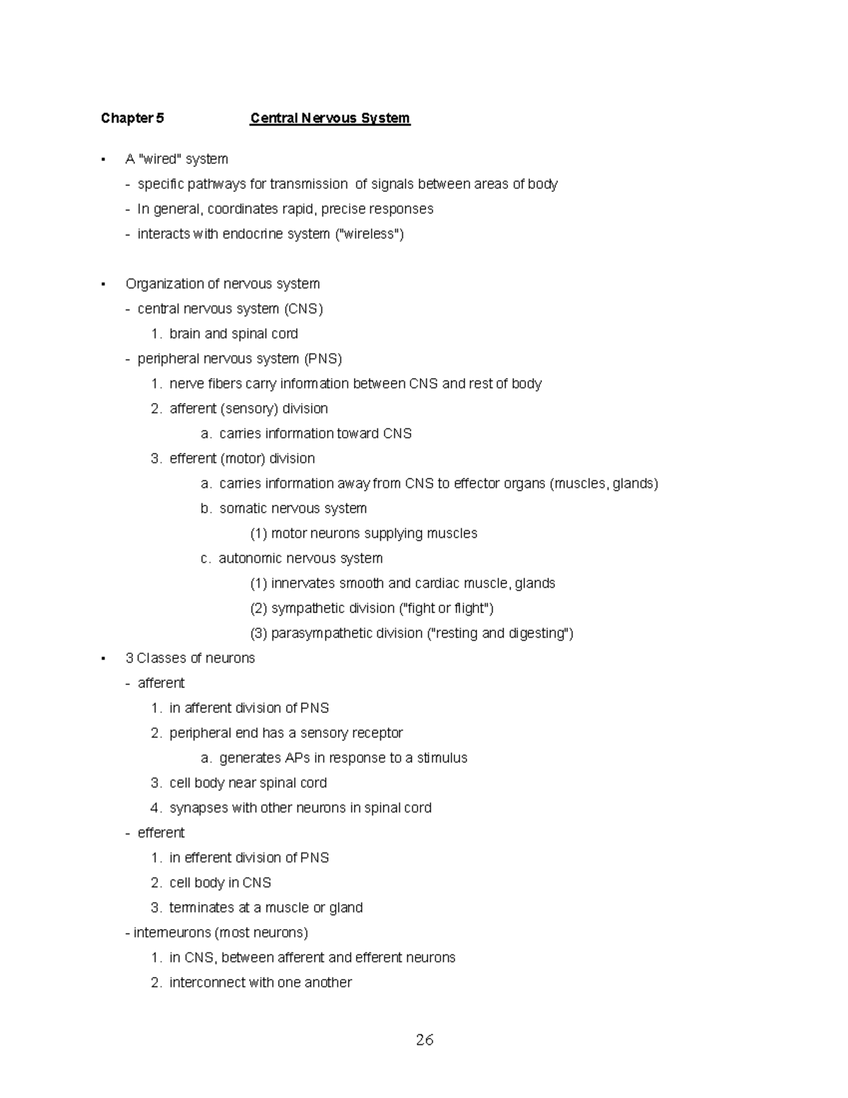Human Physiology - central nervous system - Chapter 5 Central Nervous ...