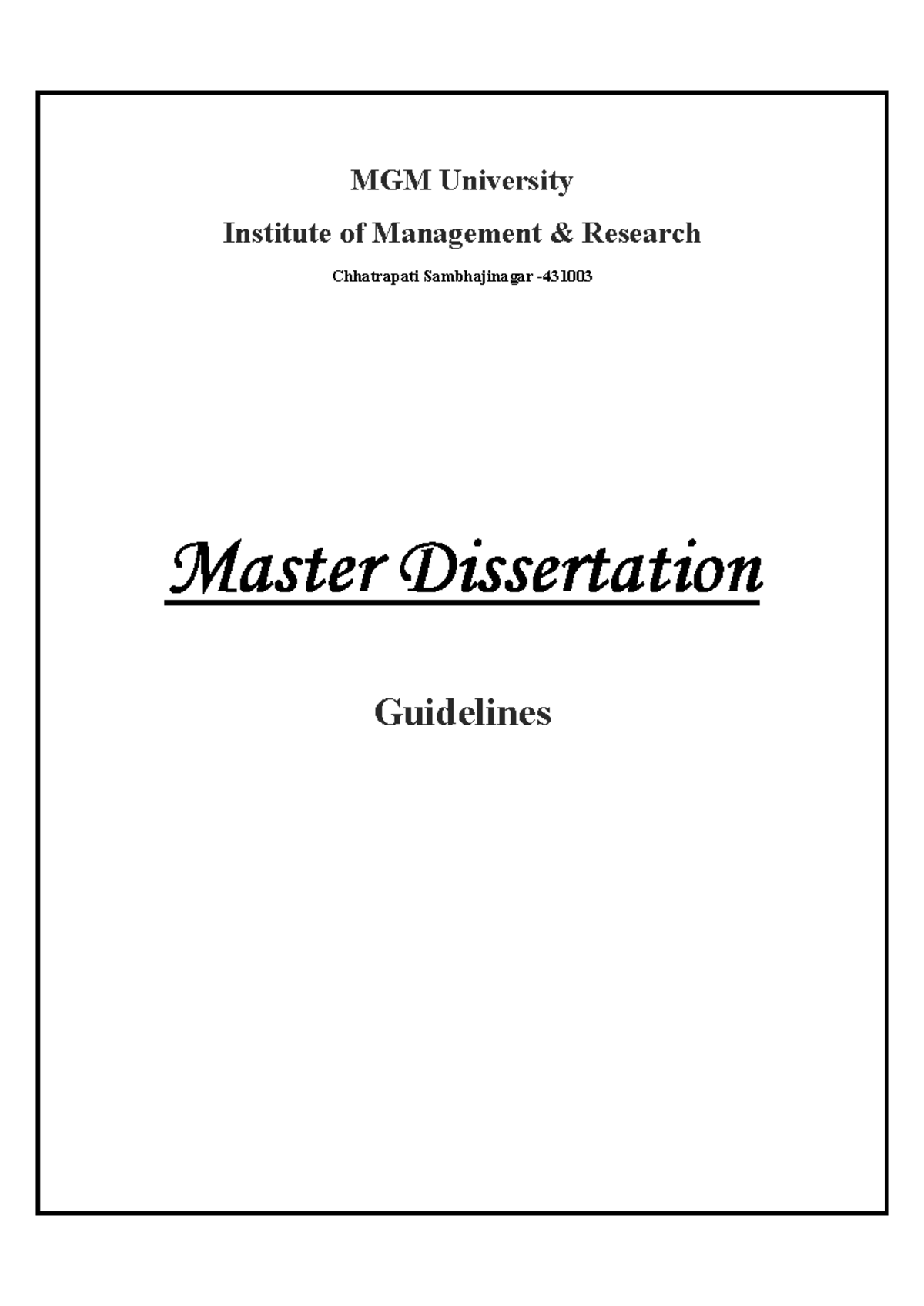 MD guidelines 2024 - MGM University Institute of Management & Research ...