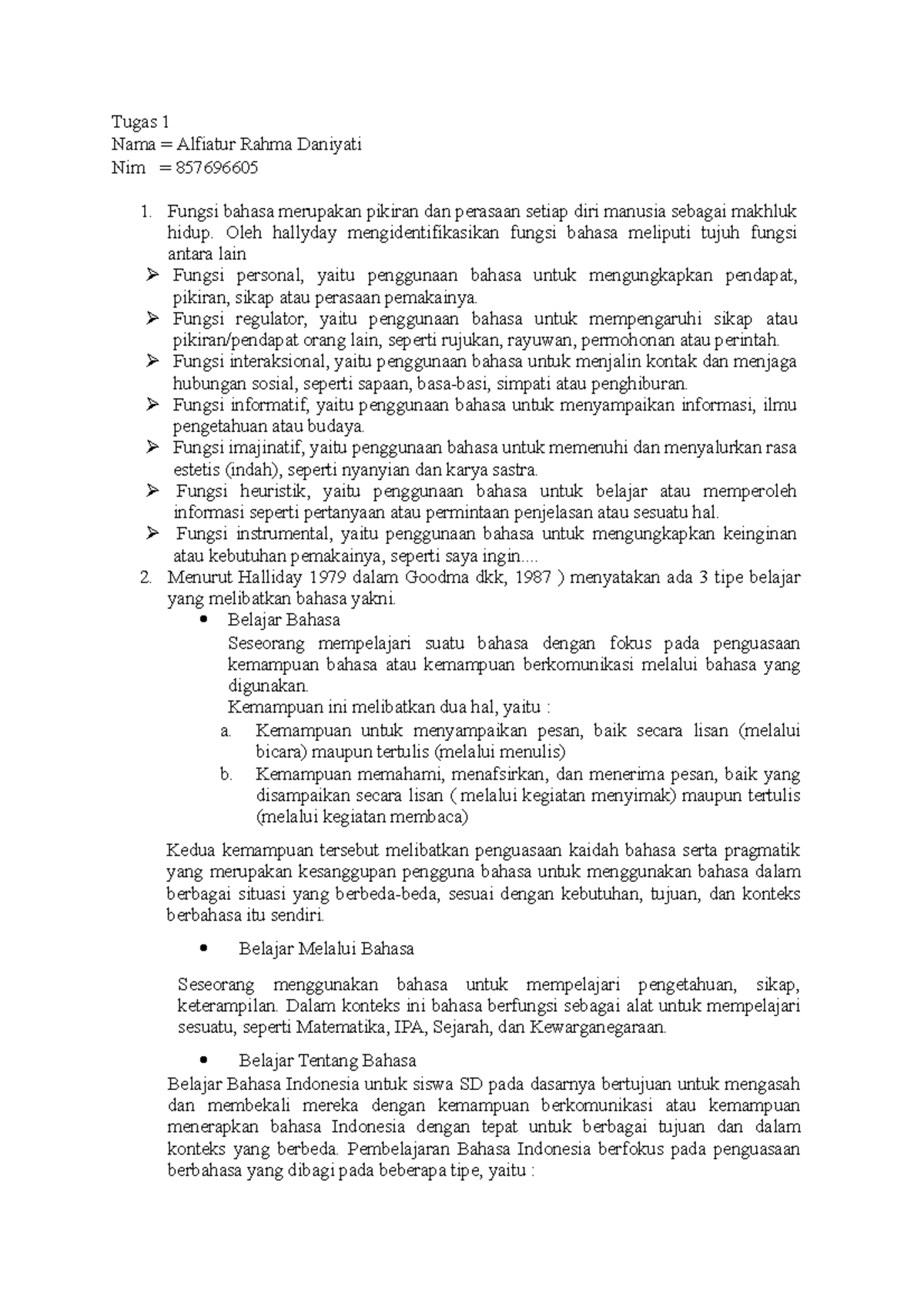Tugas 1 indonesia - nnnnnnnnnnnnnn - Tugas 1 Nama = Alfiatur Rahma ...