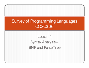 COSC821 Programming Domain - 1 PROGRAMMING DOMAINS Computers have been applied to a myriad of ...