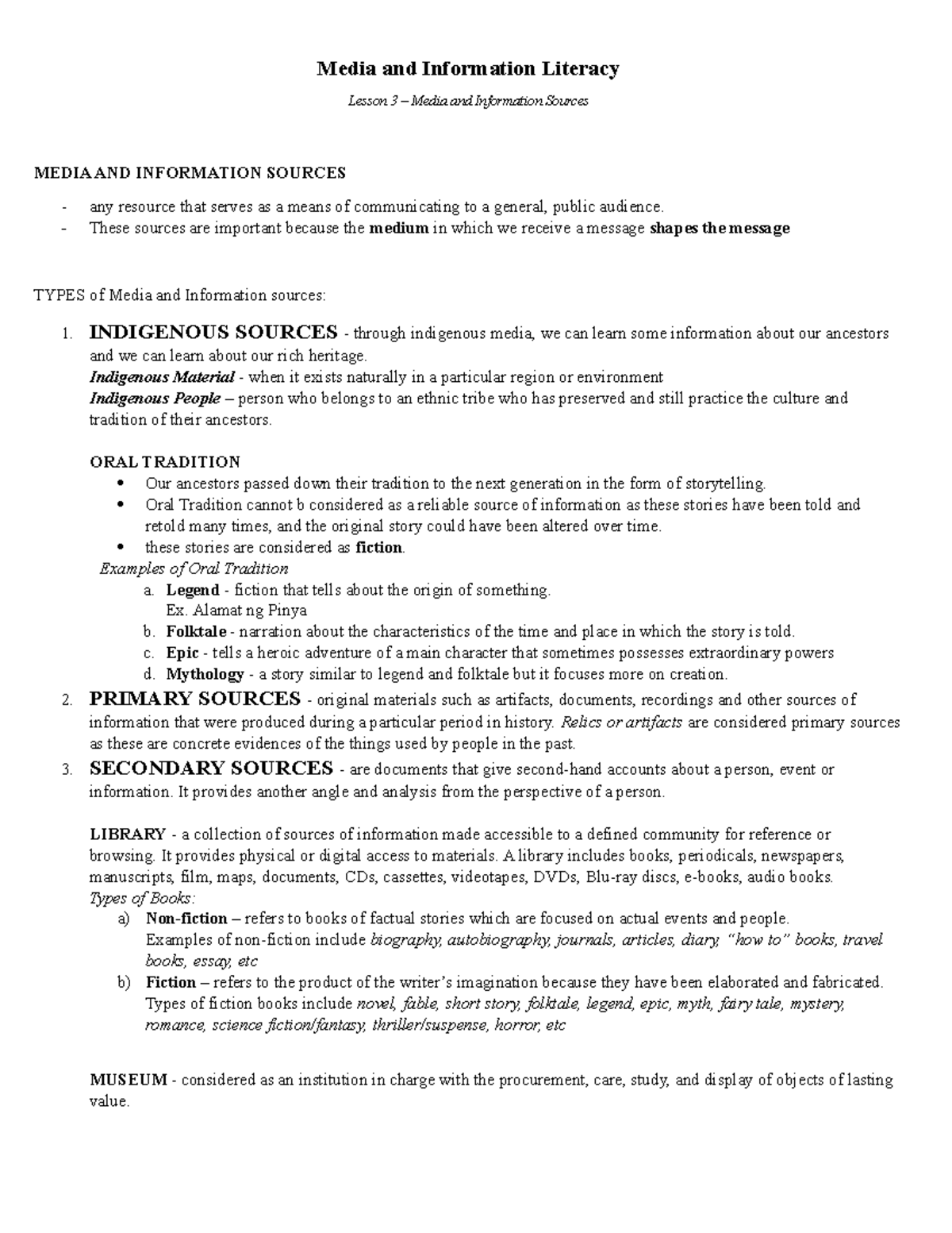 MIL Lesson 3 - :)) - Media and Information Literacy Lesson 3 – Media ...