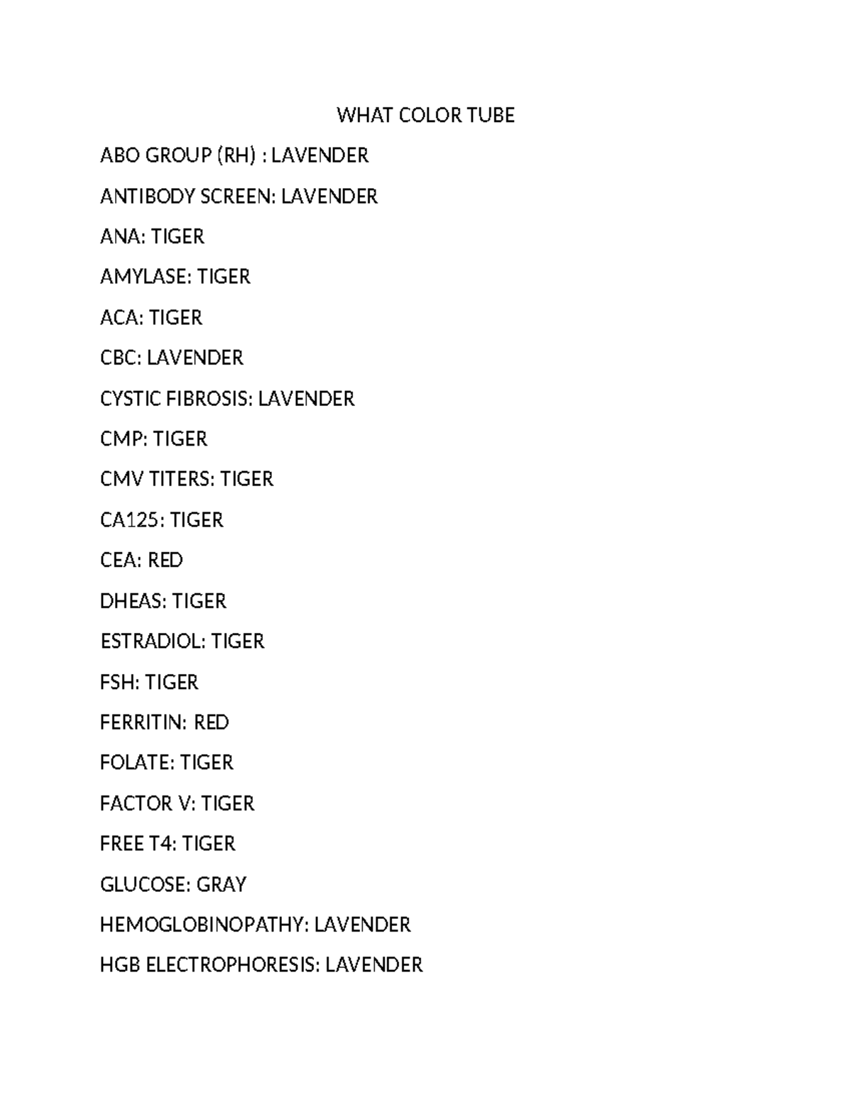 WHAT Color TUBE - PHLEBOTOMY TUBE ORDER - WHAT COLOR TUBE ABO GROUP (RH ...
