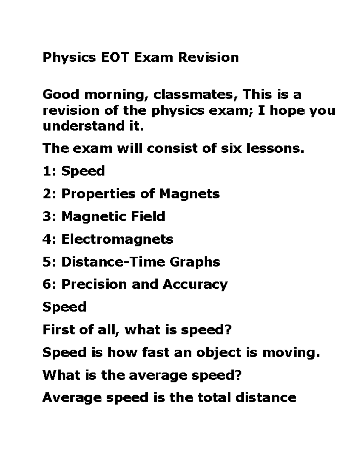 DOC-20240618-WA0003 - Revise physics lol - Physics EOT Exam Revision ...