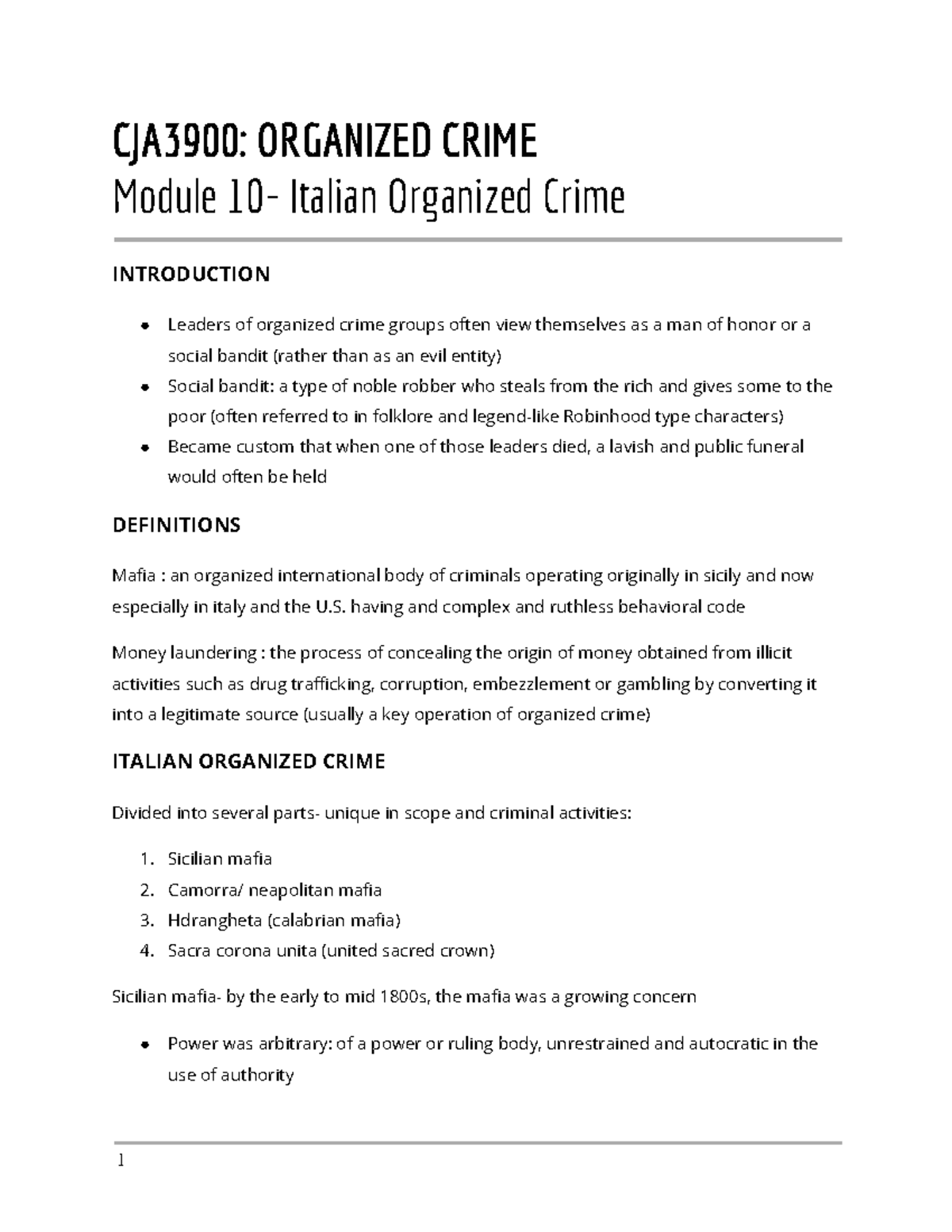 CJA3900 module 10 - powerpoint presentation/lecture notes for professor ...