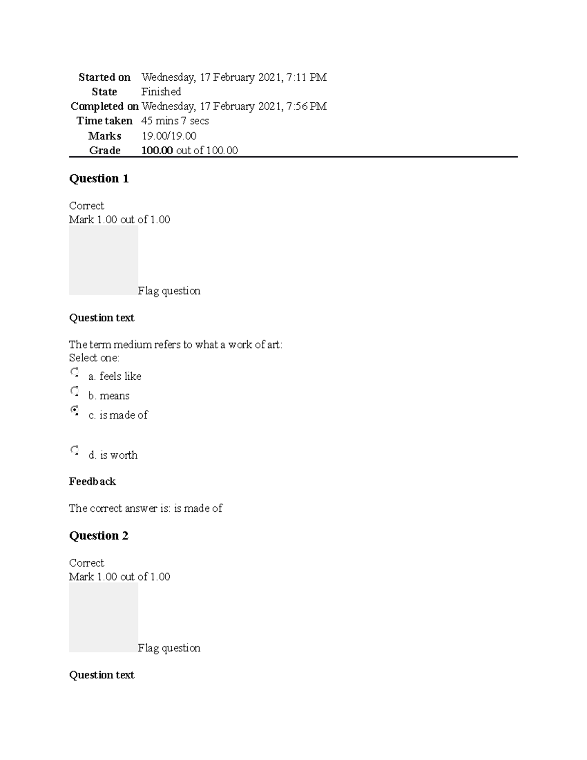 AHIST 1401 Graded QUIZ UNIT 3 - Started on Wednesday, 17 February 2021 ...