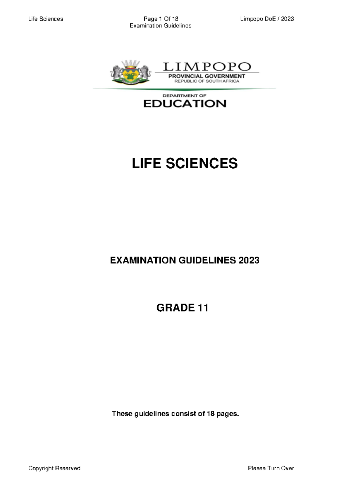 Life Sciences GR 11 Exam Guidelines 2023 Eng-1 - Examination Guidelines ...