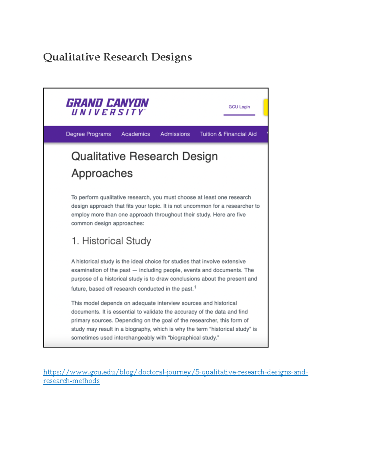 Qualitative-Research-Designs - Art Appreciation (ge 103) (GE 103 ...