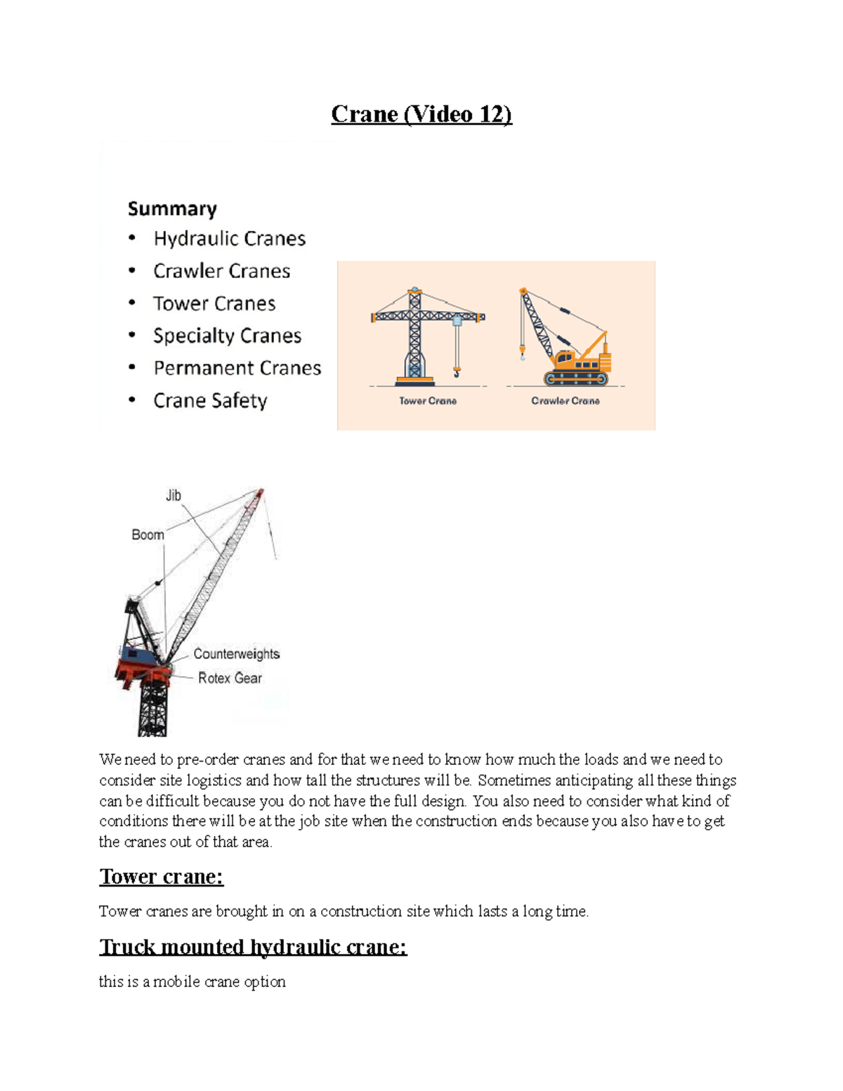 Cranes used for different material types in construction - Crane (Video ...