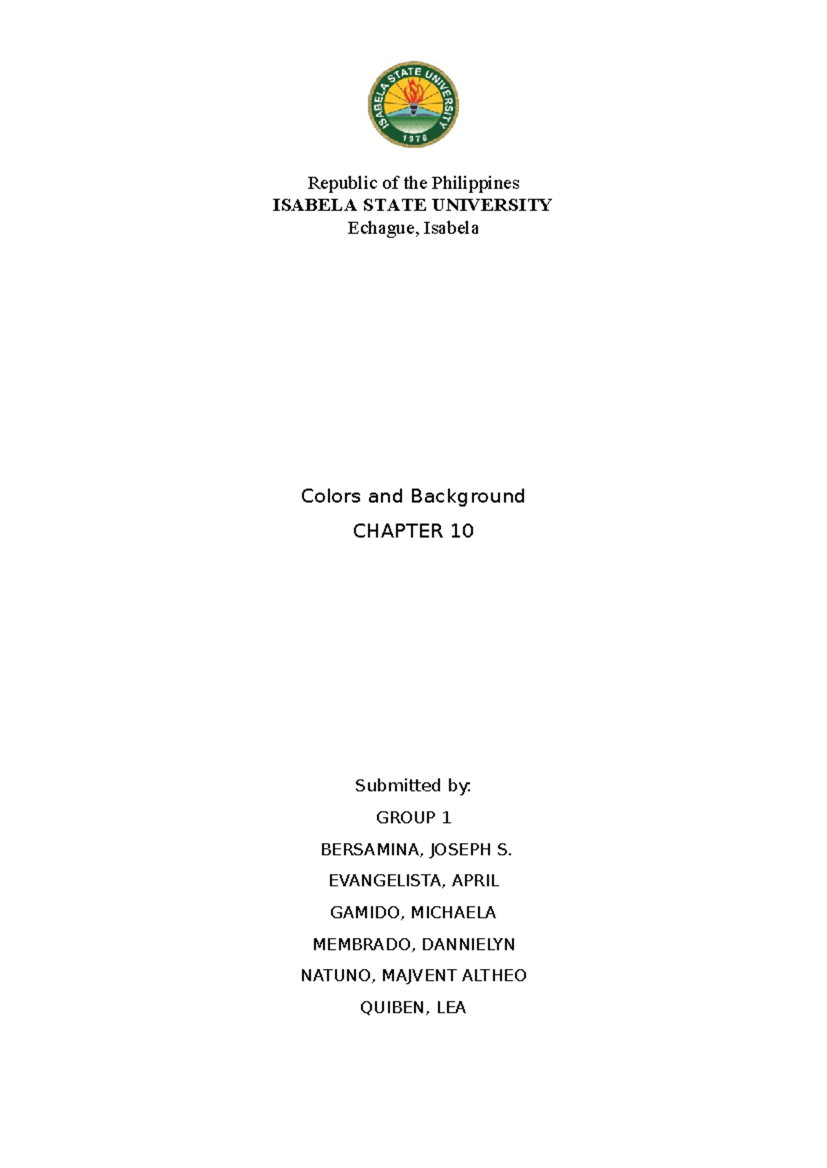 Website Creation Module 10 - Republic of the Philippines ISABELA STATE UNIVERSITY Echague ...