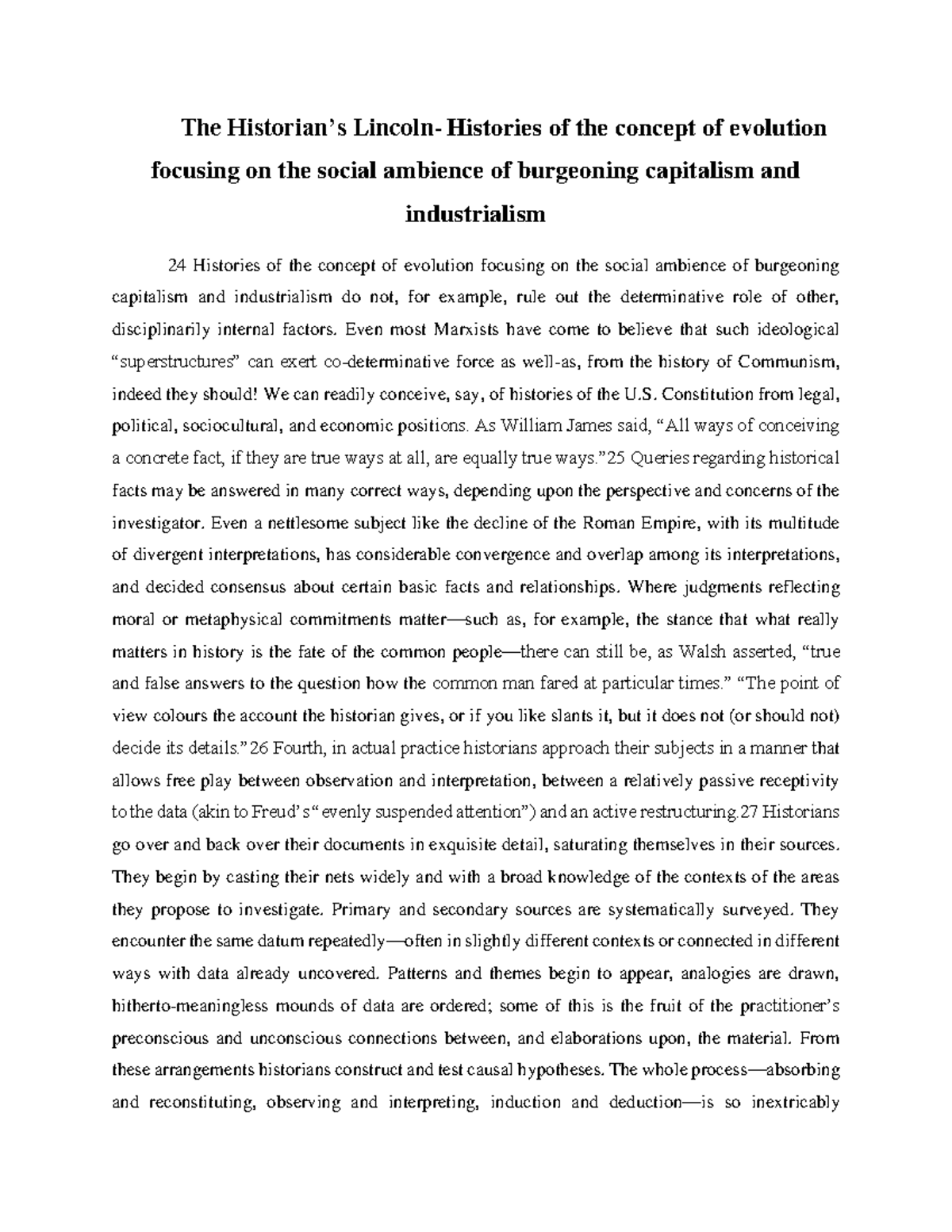 The Historian’s Lincoln- Histories of the concept of evolution focusing ...