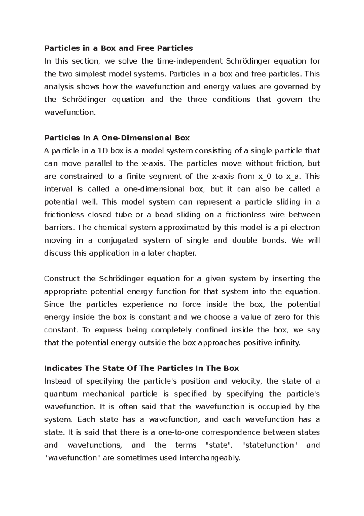Chemistry Particles Box Materials-15 - Particles in a Box and Free Particles In this section, we ...