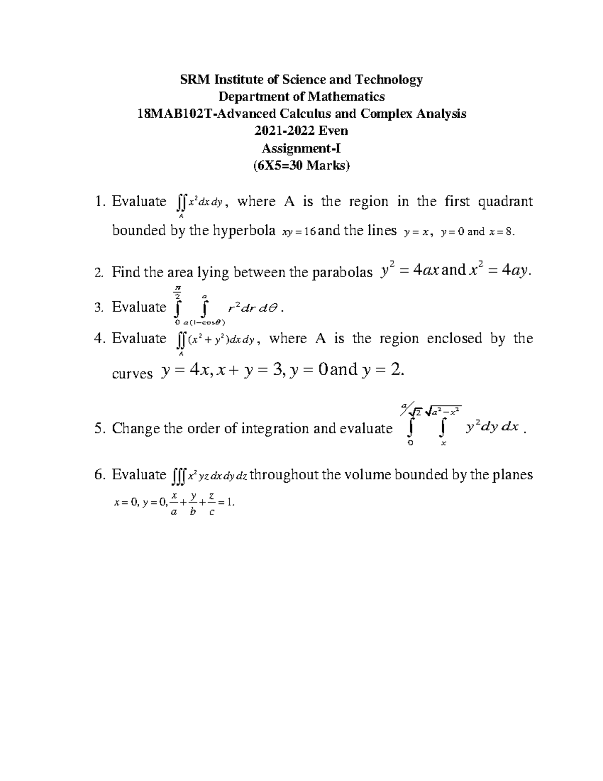 RMK-questions - Good luck - SRM Institute of Science and Technology ...