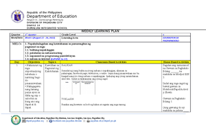 358498947 DLL G10 First Quarter - GRADES 10 DAILY LESSON LOG School ...