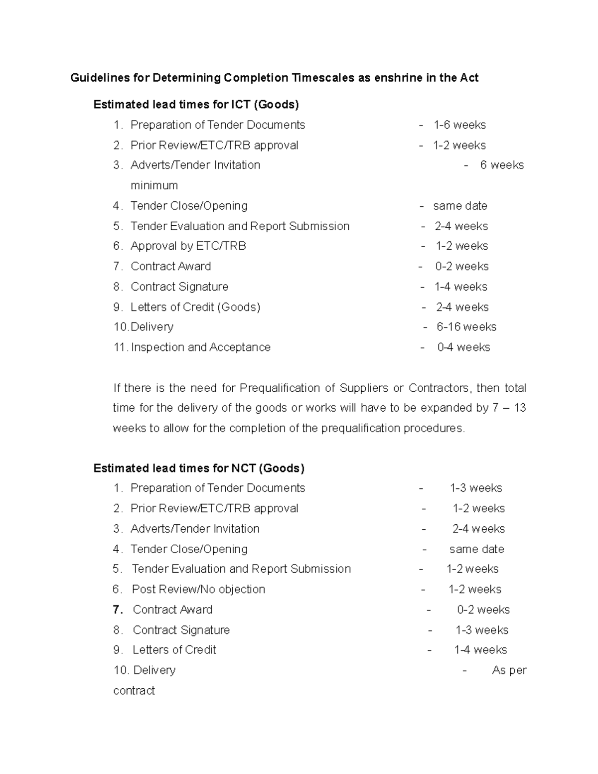 Guidelines for Timescales as enshrine in the Ac2 - Guidelines for ...