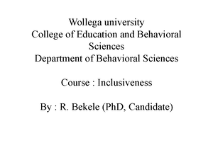 Inclusive final exams - this course is very good - Inclusiveness Final ...