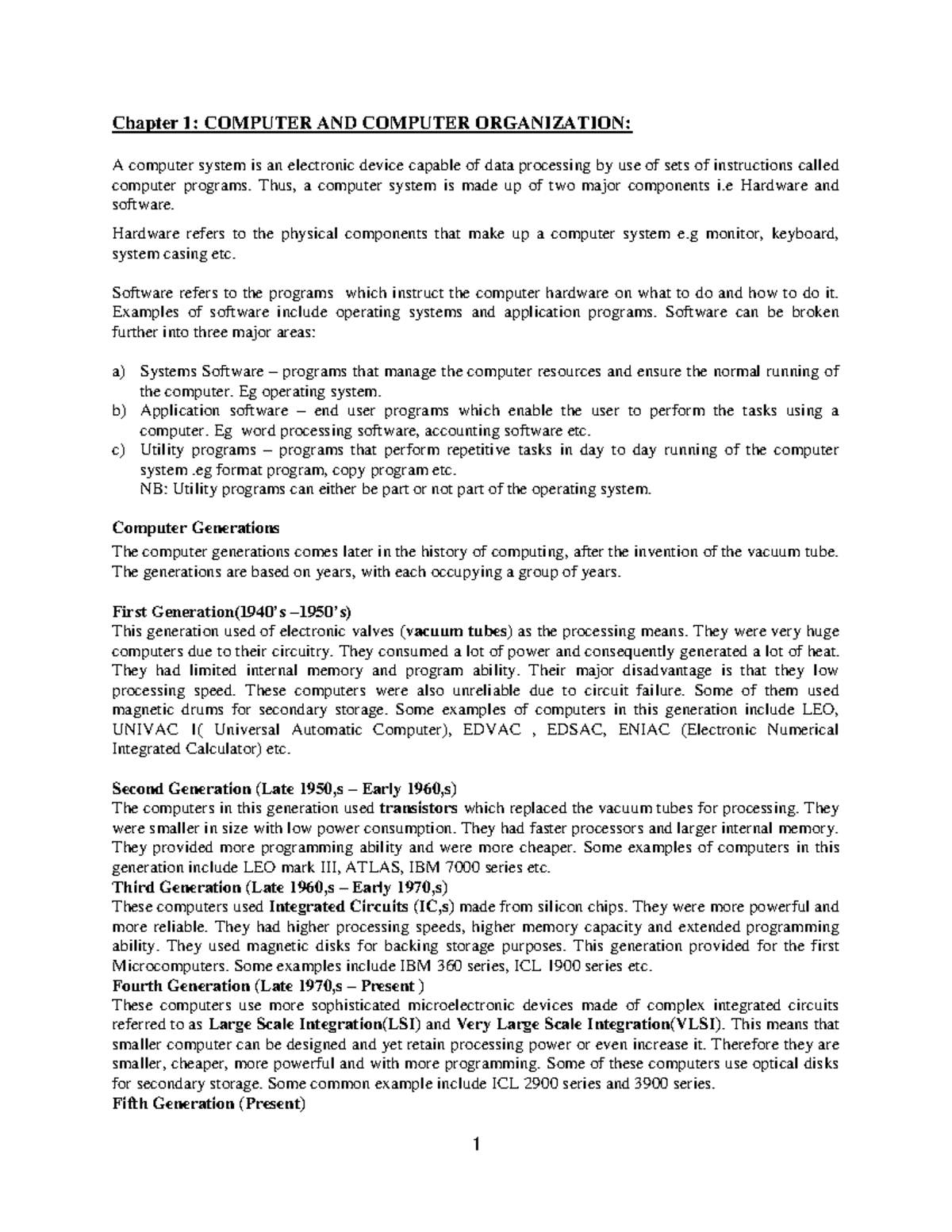 Notes OF Foundation OF Computer Systems - Chapter 1: COMPUTER AND ...