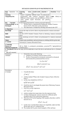 Hinge Theorem and Its Converselecture 1 - A DETAILED LESSON PLAN FOR ...